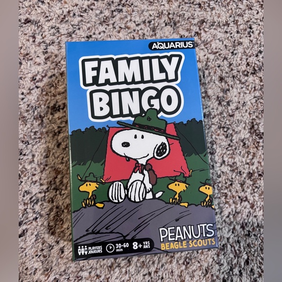 Peanuts | Toys | Aquarius Family Bingo Peanuts Beagle Scouts Edition ...